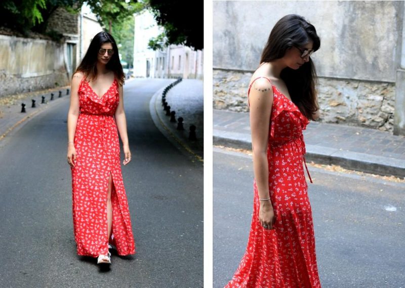 Comment porter une robe longue rouge - Estelle Test For You blog mode