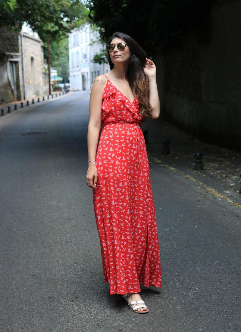 Comment porter une robe longue rouge - Estelle Test For You blog mode