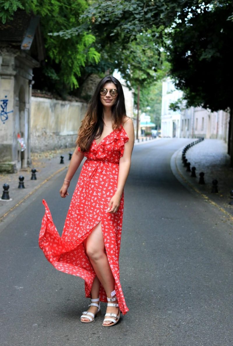 Comment porter une robe longue rouge - Estelle Test For You blog mode
