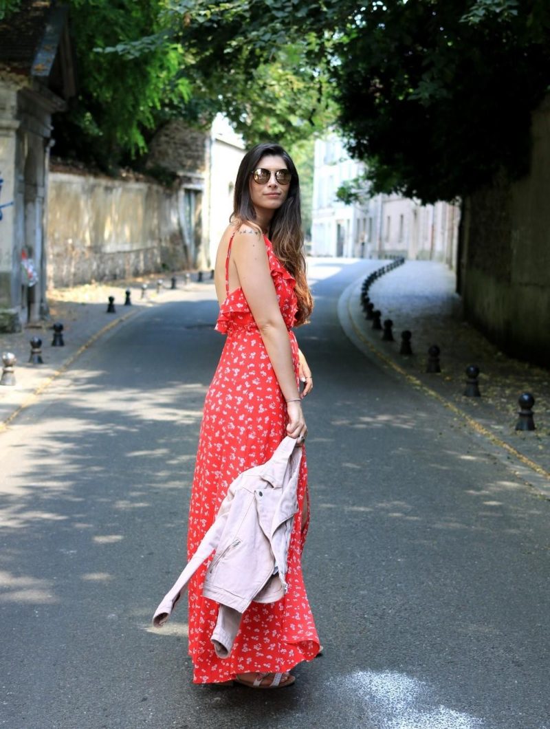 Comment porter une robe longue rouge - Estelle Test For You blog mode