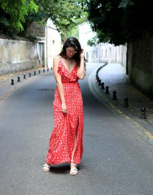 Comment porter une robe longue rouge - Estelle Test For You blog mode