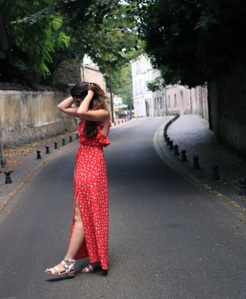Comment porter une robe longue rouge - Estelle Test For You blog mode